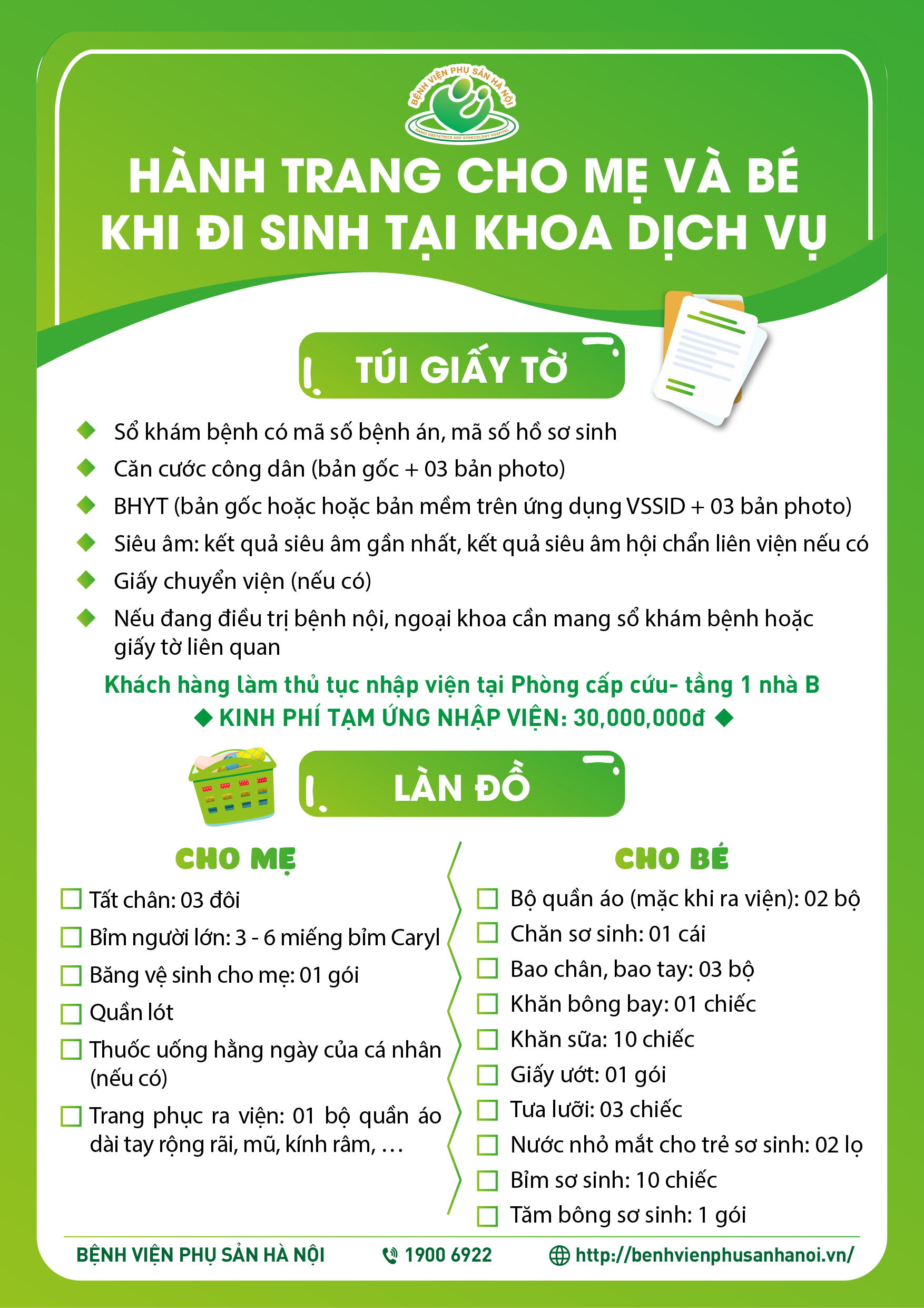 Sắp đồ đi đẻ - Mẹ bầu phải chuẩn bị những gì